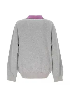 Versace Polo Collar Embroidered Sweatshirt