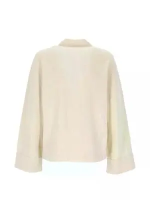 Agnona Ribbed Knit Button Front Cardigan - Neutrals