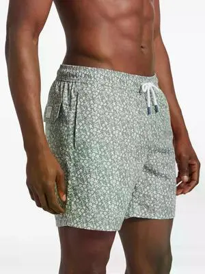 Fedeli Floral-print Swim Shorts - Green