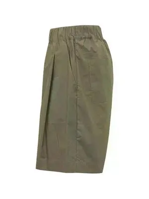 A PAPER KID Logo-patch Pleated Shorts - Green