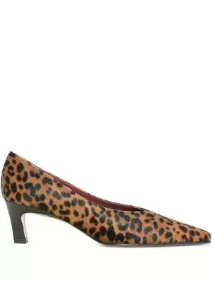 Roberto Festa Leopard Print Pointed Toe Pumps - Brown
