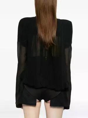 Rick Owens Maria Draped V-neck Jacket - Black