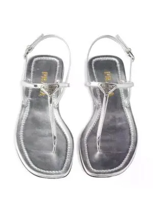 Prada Silver Tone Sandals For Women