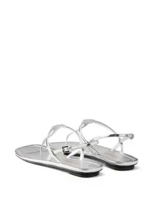 Prada Tone Calfskin Thong Sandals