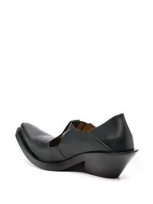 EGONLAB Leather Buckled Spike Loafers