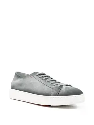 Santoni Suede Lace-up Sneakers - Grey