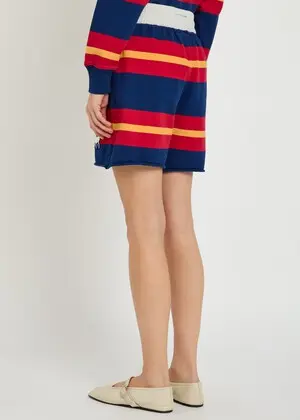 MOTHER The Breather Striped Cotton Shorts