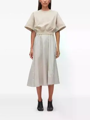 3.1 Phillip Lim Short Sleeves Midi Dress - Neutrals