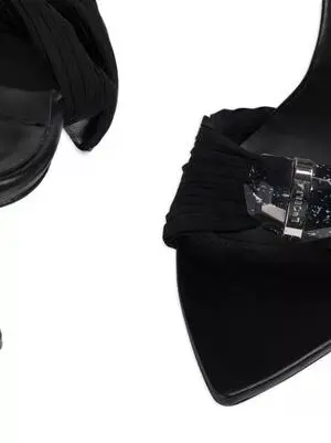 LE SILLA Embellished Tie-fastening Sandals - Black