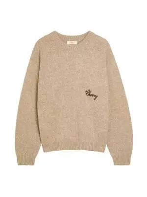 CHERRY LA Knitted Sweater With Embroidered Detail - Neutrals