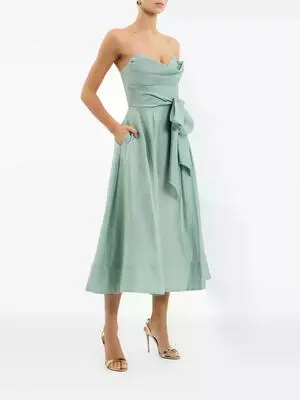 Rebecca Vallance Serenity Strapless Bow Midi Dress