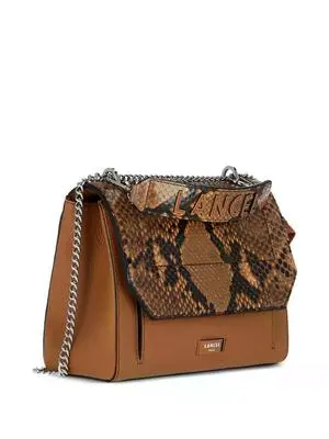 LANCEL Ninon Python Flap Cross Body Bag - Neutrals
