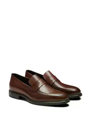 Fratelli Rossetti Strap-detail Leather Loafers - Brown