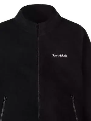 Sporty & Rich Fleece Zip-up Jacket - Black