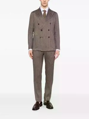 Tagliatore Pinstripe Double-breasted Suit - Brown