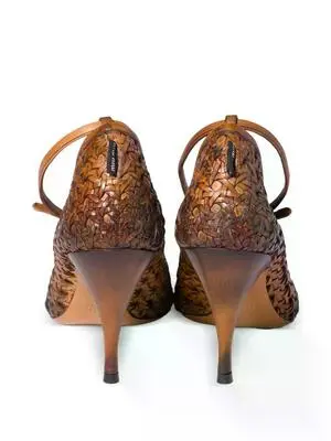 Miu Miu Woven Leather Mary Jane Pumps