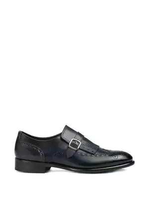 DOUCAL'S Fringing Buckle Monk Shoes - Blue