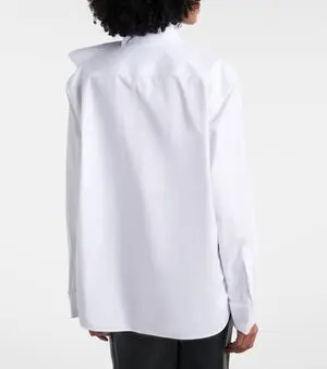 Saint Laurent Cotton Poplin Shirt With Tie Neck - White