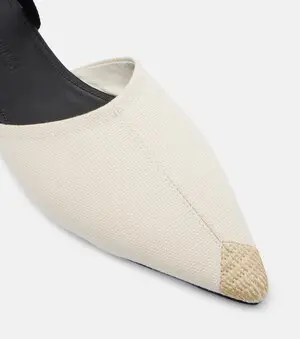 Jacquemus Embroidered Canvas Flats - Beige