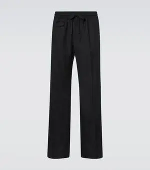Dolce & Gabbana Virgin Wool Twill Wide-leg Trousers