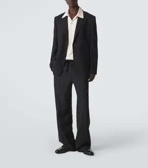 Dolce & Gabbana Virgin Wool Twill Wide-leg Trousers