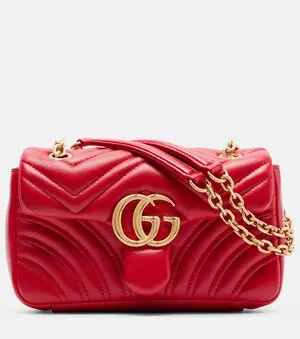 Gucci Gg Marmont Small Shoulder Bag - Red