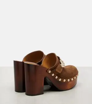 Gucci Double G Gg Suede Clogs