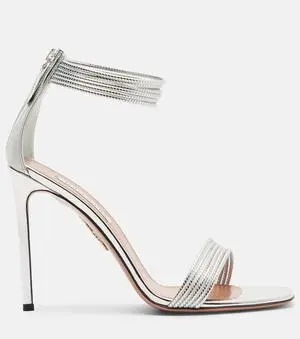 AQUAZZURA Metallic Leather Sandals