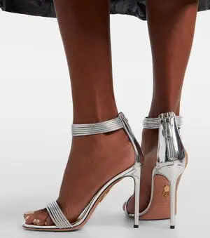 AQUAZZURA Metallic Leather Sandals