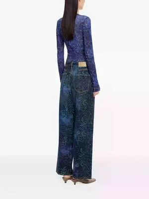 JNBY Floral Fitted Long Sleeve T-shirt - Blue