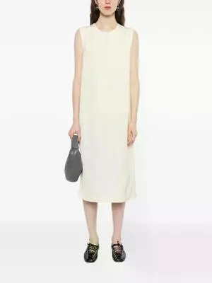 LESS Sleeveless Round Neck Midi Dress With Pockets