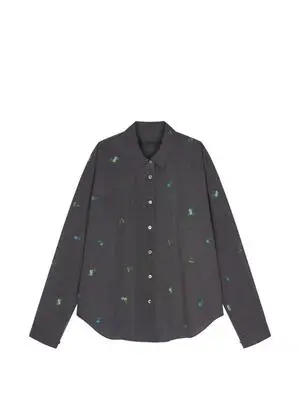 JNBY Floral Embroidered Cotton Blouse - Grey