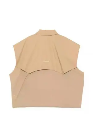CROQUIS Sleeveless Logo Jacket - Neutrals