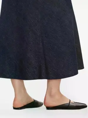 LESS Denim Maxi Skirt With Detachable Belt