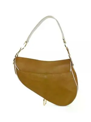 Dior 2000 Leather Saddle Handbag Neutrals