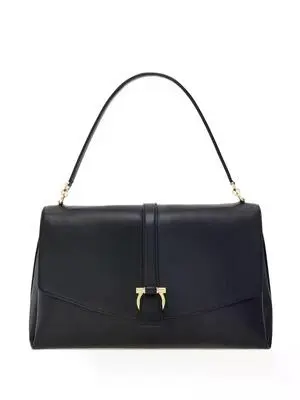 FERRAGAMO Ferragamo Front Flap Shoulder Bag Black