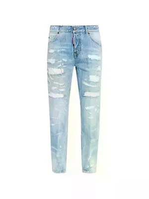 Dsquared2 Distressed Rainbow Embroidered Trousers