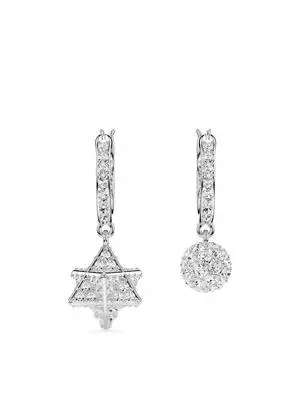SWAROVSKI Dextera Geometric Embellished Hoop Drop Earrings