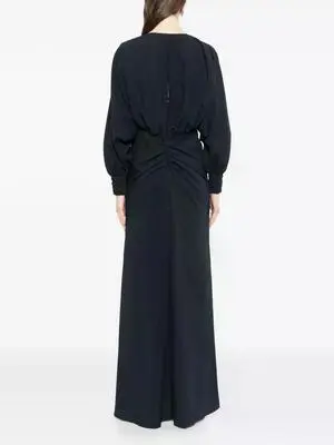 Amsale Pebble Crepe Gathered Maxi Dress