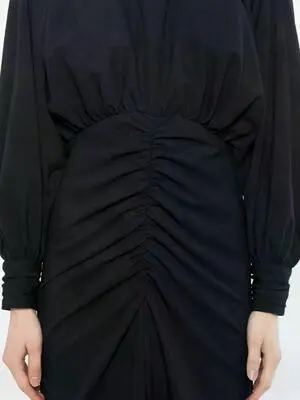 Amsale Pebble Crepe Gathered Maxi Dress