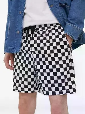 VANS Checkered Drawstring Shorts - Black