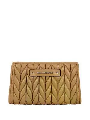 Karl Lagerfeld Quilted Logo-plaque Wallet - Neutrals