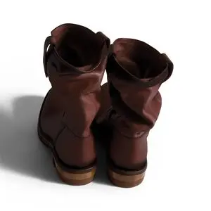 Miu Miu Foule Leather Booties - Coffee