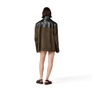 Miu Miu Suede Jacket With Leather Detailing