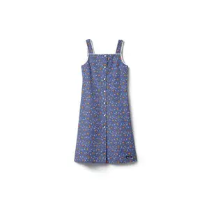 Miu Miu Poplin Dress - Navy Blue/orange