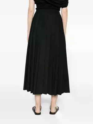 IVORY PARIS Pleated A-line Skirt With Belt Loops