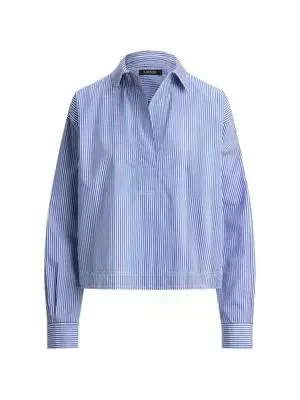 Ralph Lauren Striped Shirt With Buttoned Cuffs - Blue