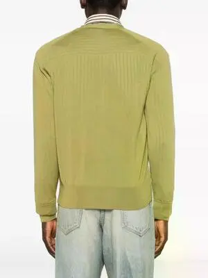 AMI Paris V-neck Button-up Cardigan With Logo Embroidery