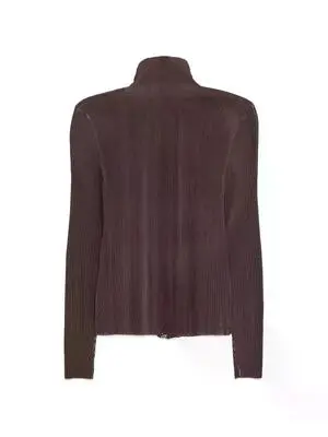 ISA BOULDER Ribbed Knit Zip-up Cardigan