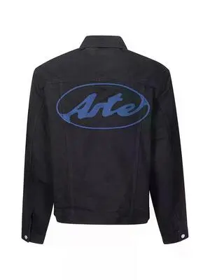 ARTE ANTWERP Denim Jacket With Logo Detail - Black
